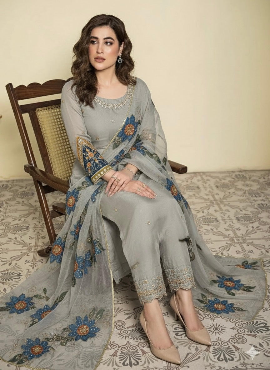 🔥 FANCY GOOTA WORK PARTY WEAR 🔥– Khawaja Embroidery