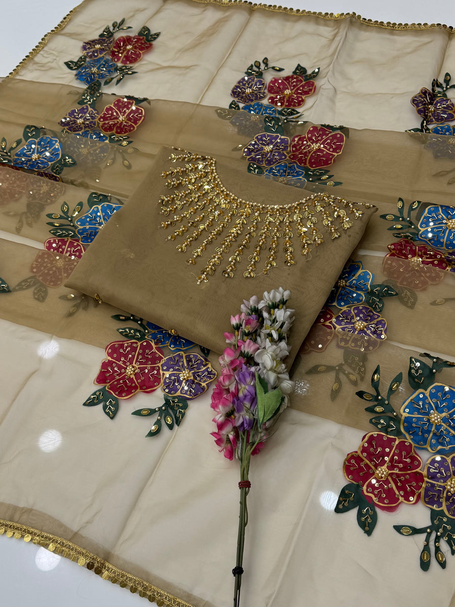 🔥 #LIMITED #STOCK #SALE PAINTED 🎨 ORGANZA 👗– Khawaja Embroidery